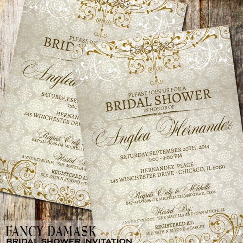 Damask Invitations - Etsy