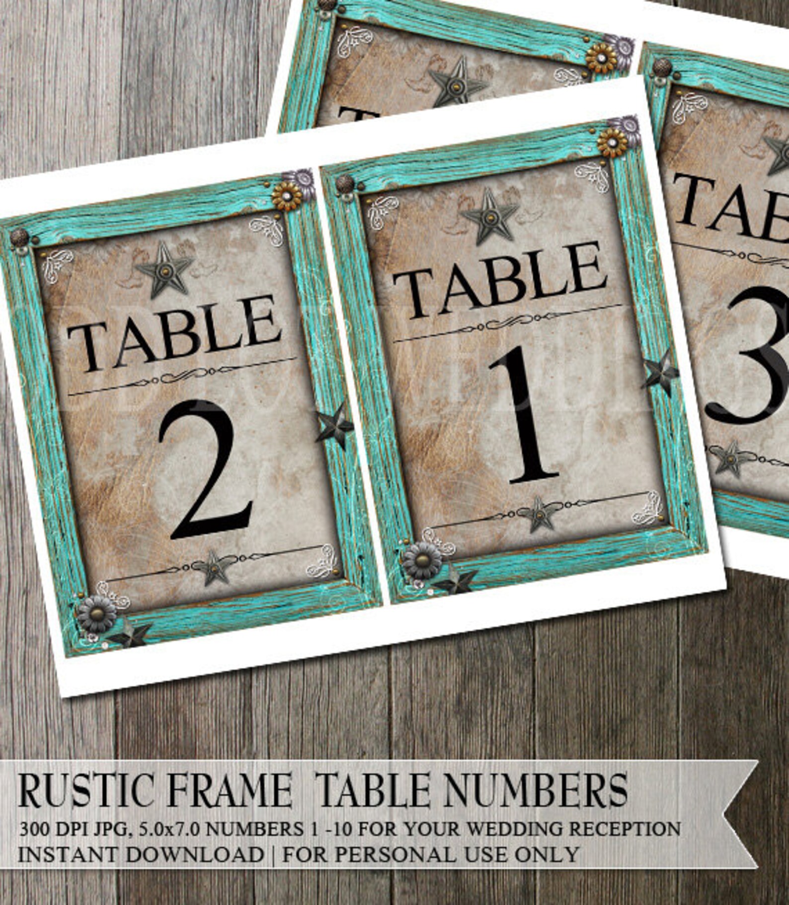 Rustic Turquoise Frame Wedding Reception Table Numbers 1-10 - Etsy Canada