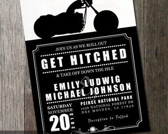 Biker Motorcycle Birthday Invitation DIY Printable Digital | Etsy