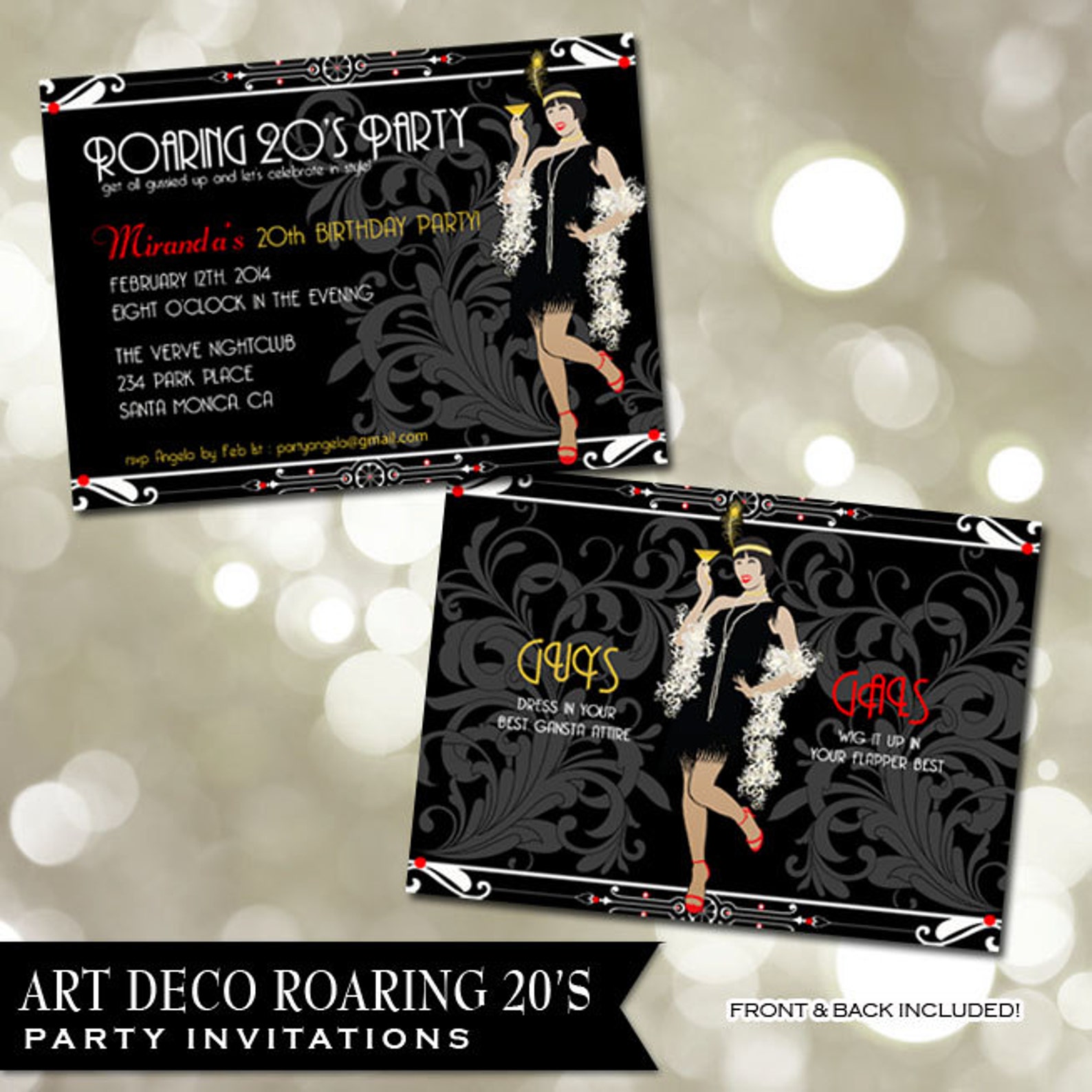 Roaring 20's Invitation Party Invite Birthday - Etsy