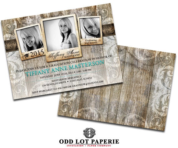 Rustic Graduation Invitation, Class of 2016, Chic Graduation ...