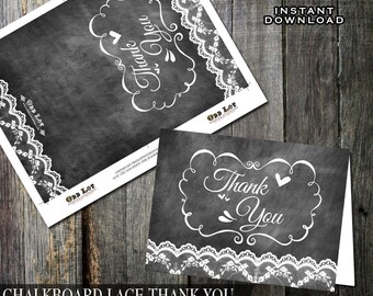 Chalkboard Thank You Card - Etsy