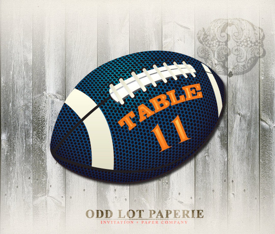 Football Table Number Cards DIY Printable Instant Download - Etsy