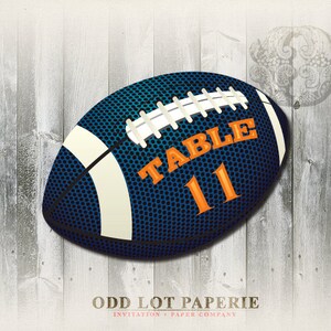Football Table Number Cards DIY Printable Instant Download - Etsy