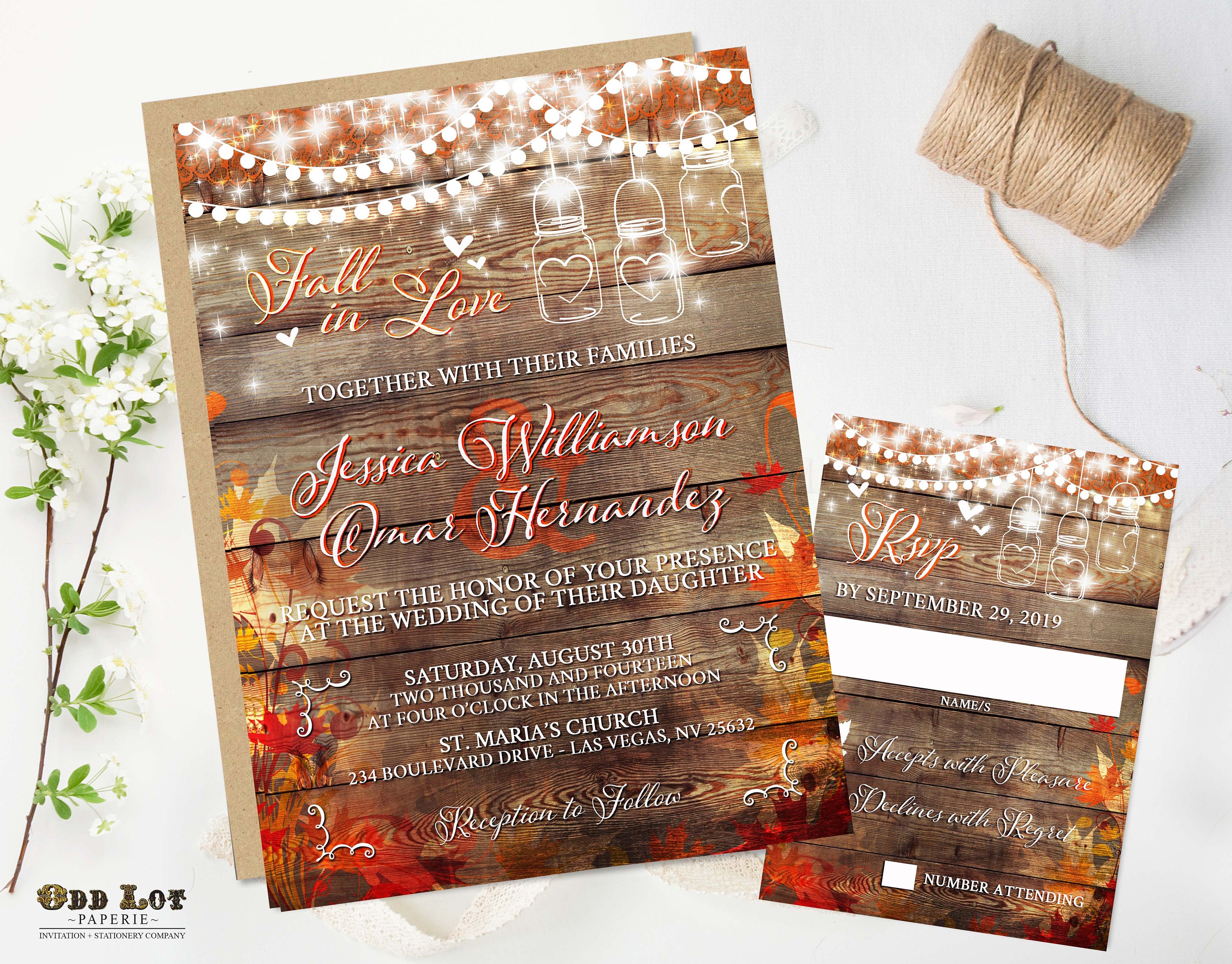 Rustic Fall Wedding Invitation Ideas