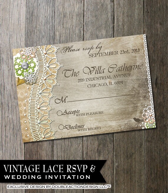 Rustic Wedding Invitation & RSVP-DIY Wedding Invite RSVP With - Etsy