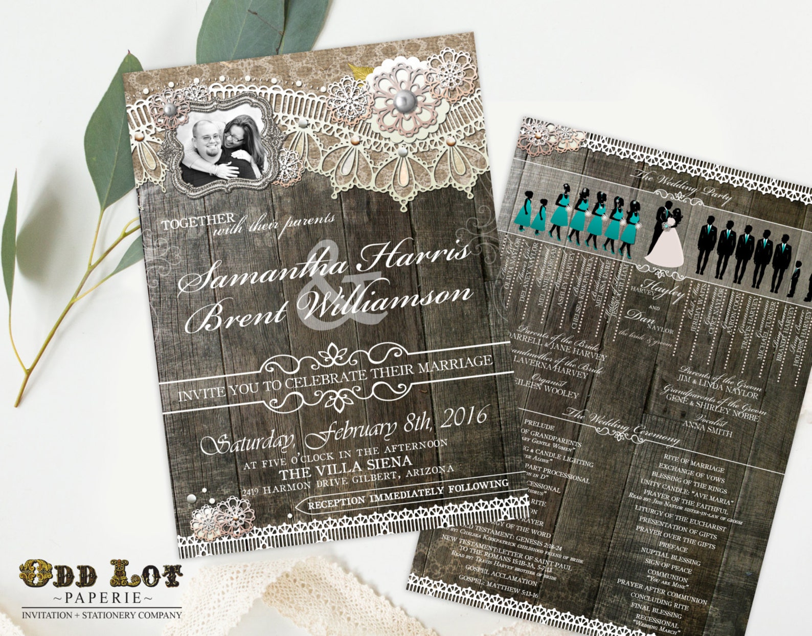 Printable Wedding Program Rustic Wedding Program Digital - Etsy