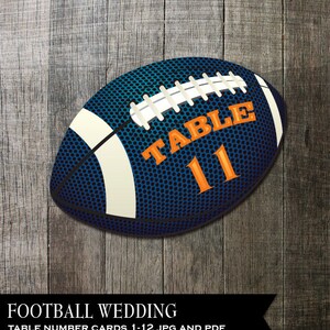 Football Table Number Cards DIY Printable Instant Download - Etsy