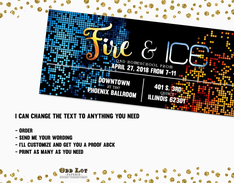Fire and Ice Party Invite Printable Fire and Ice Homecoming - Etsy Canada