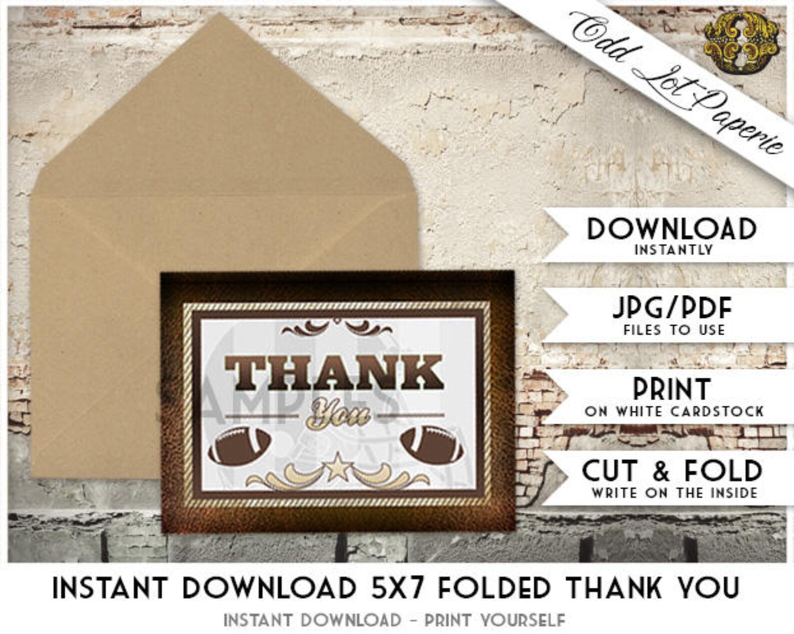 Football Team Thank You Card Printable Thank You Cards - Etsy