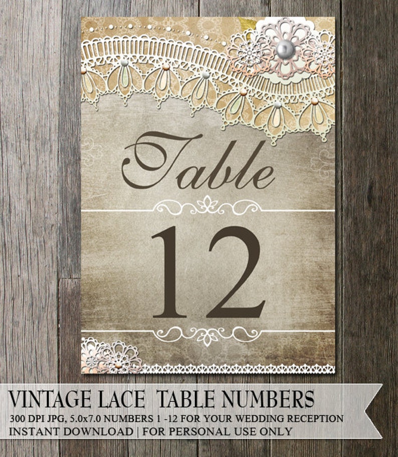 Rustic Lave Wedding Reception Table Numbers 1-20 Pdf Digital - Etsy