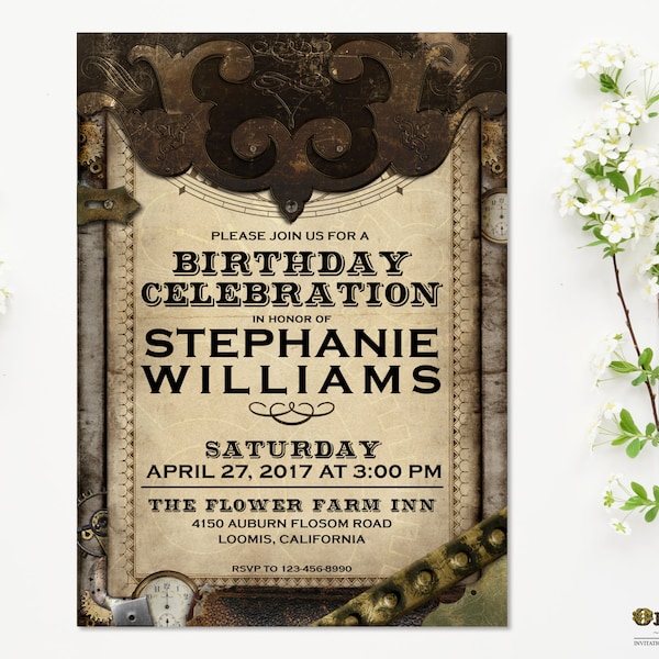 Steampunk Invitation - Etsy