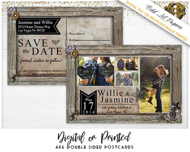Photo Save the Date Rustic Save the Date Country Save the | Etsy
