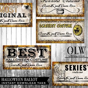 Halloween Entry Ballots Halloween Costume Contest Labels - Etsy Canada