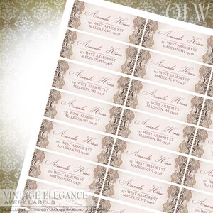 Victorian Address Labels: Pink Ornate Flourish, DIY Avery Labels ...