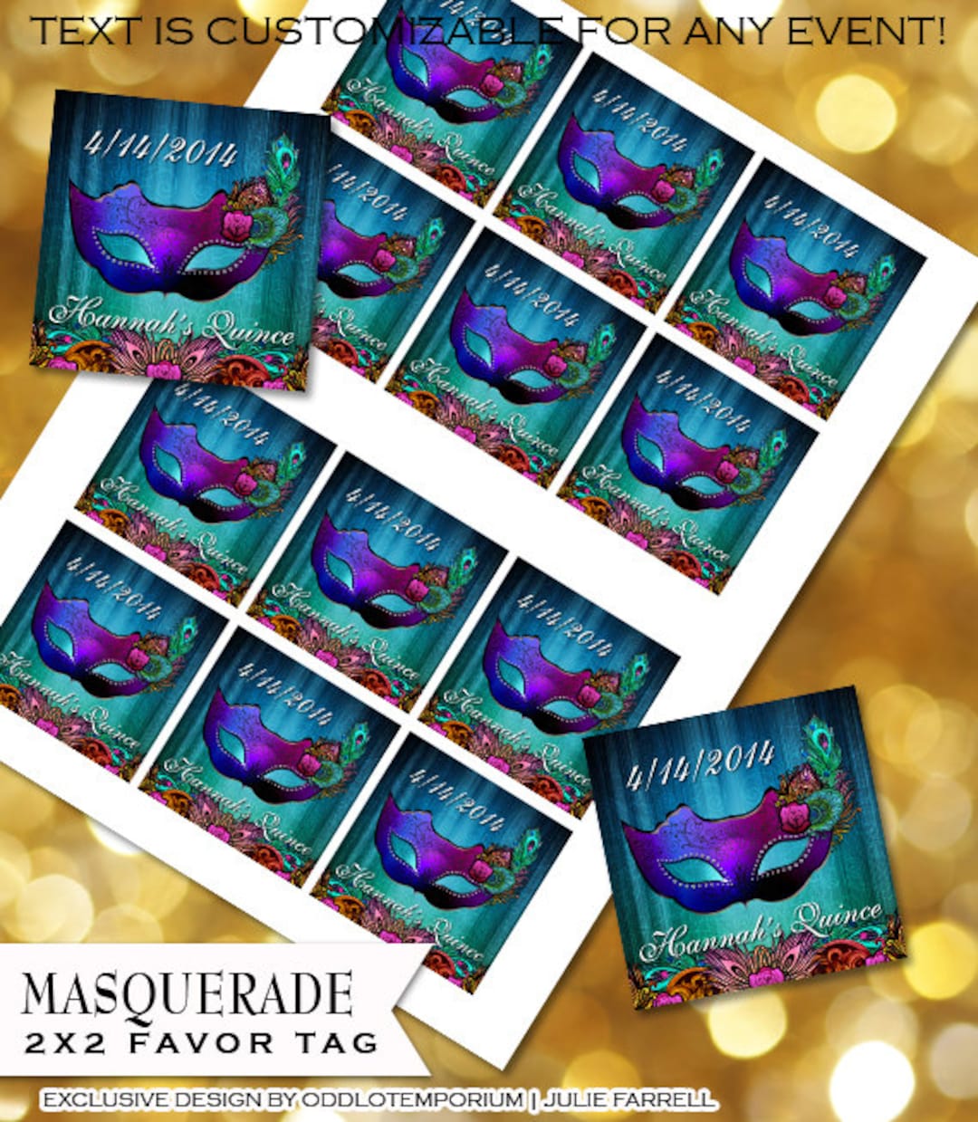 Masquerade Party Favors Masquerade Mask With Peacock Feathers Square ...