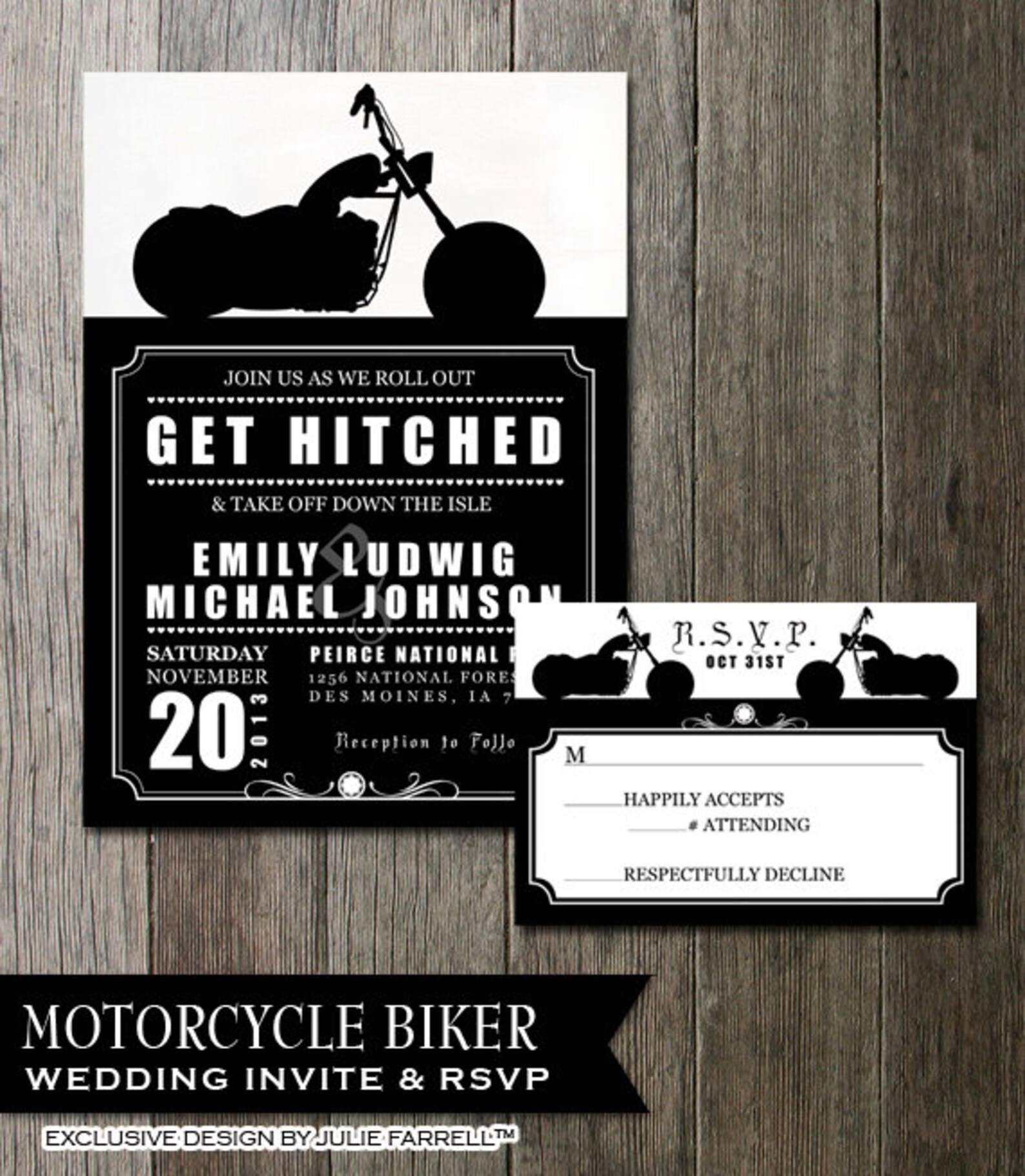 Biker Motorcycle Wedding Invitation DIY Printable Digital - Etsy
