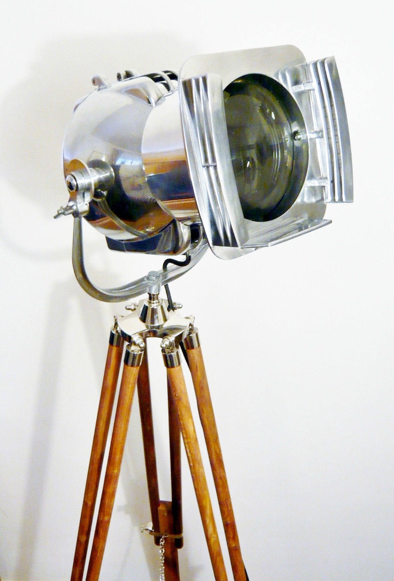 Vintage British Theatre Floor Lamp: 1950s Strand Spotlight on Handmade ...