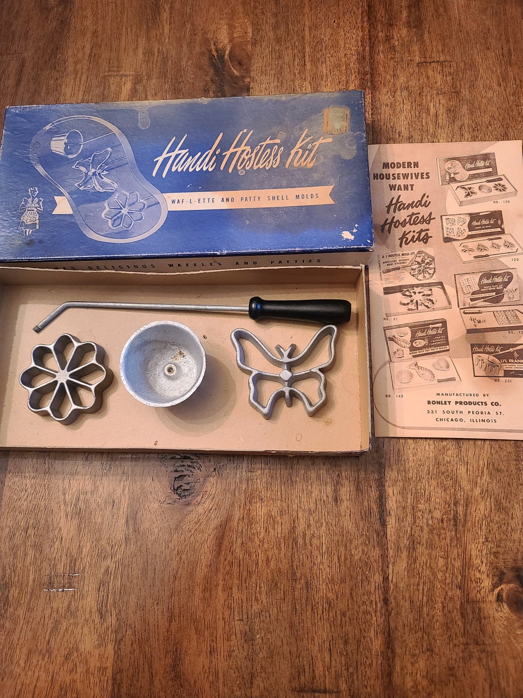 Vintage Handi Hostess Kit Waf-l-ette and Patty Shell Molds Bonley ...