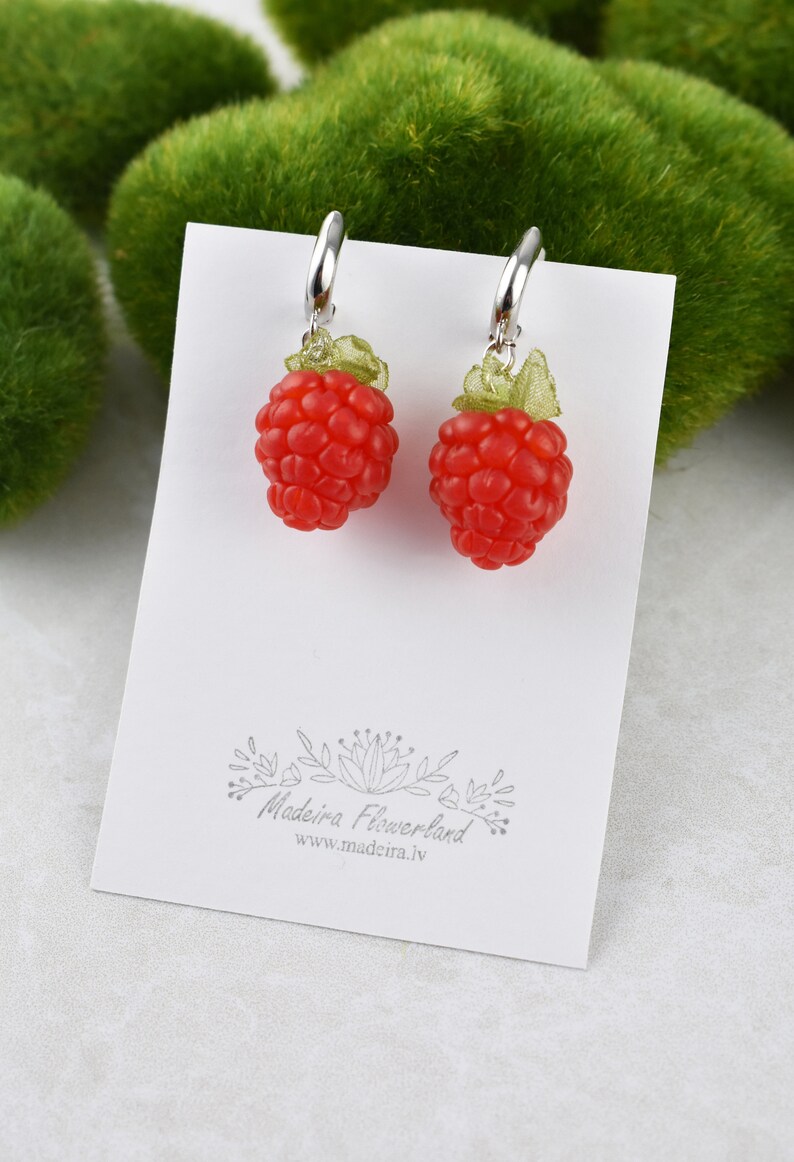 Raspberry Earring Food Earrings Juicy Drop Berry Earrings - Etsy