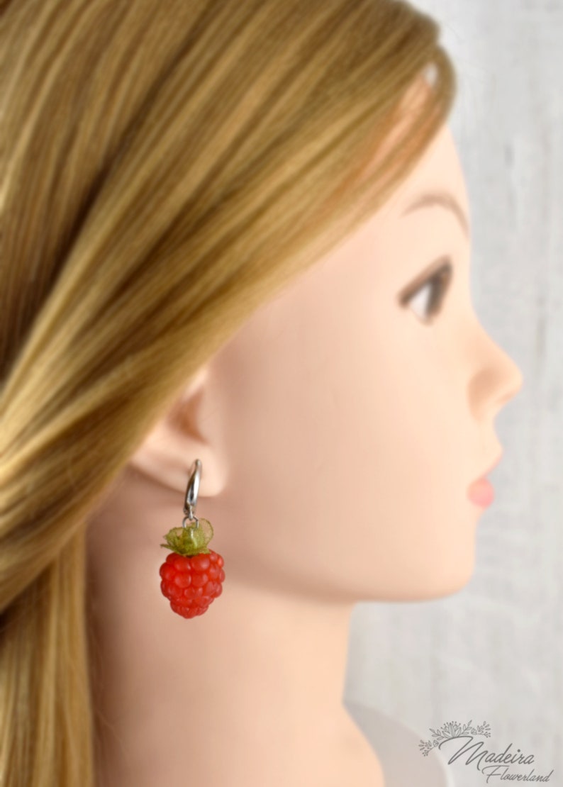 Raspberry Earring Food Earrings Juicy Drop Berry Earrings - Etsy
