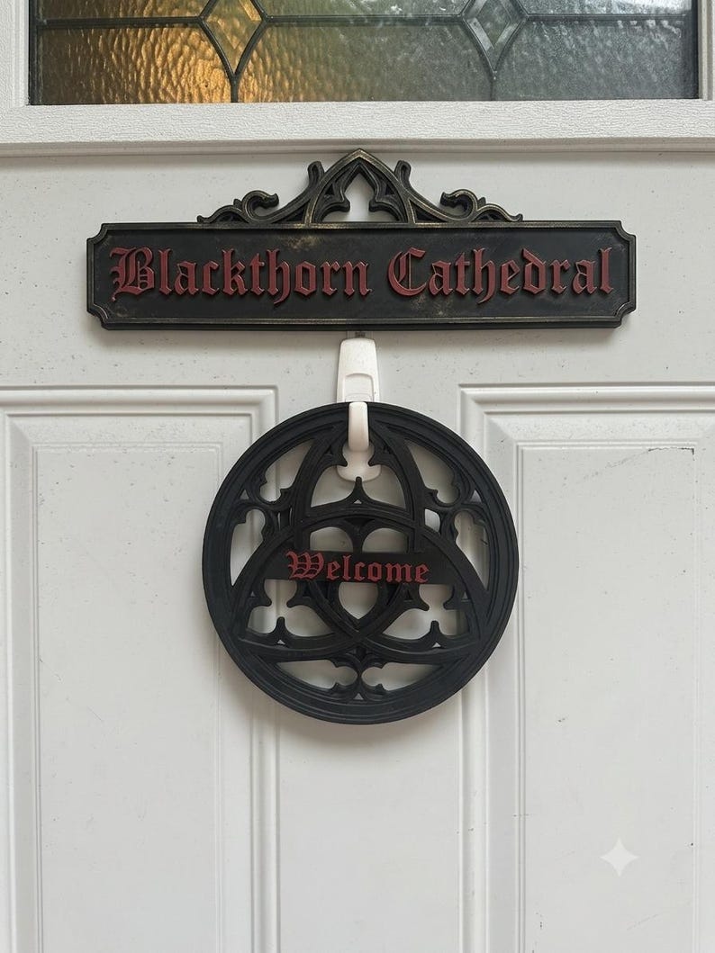 Gothic Cathedral Welcome Sign | Architectural Window Tracery Wall Decor ...