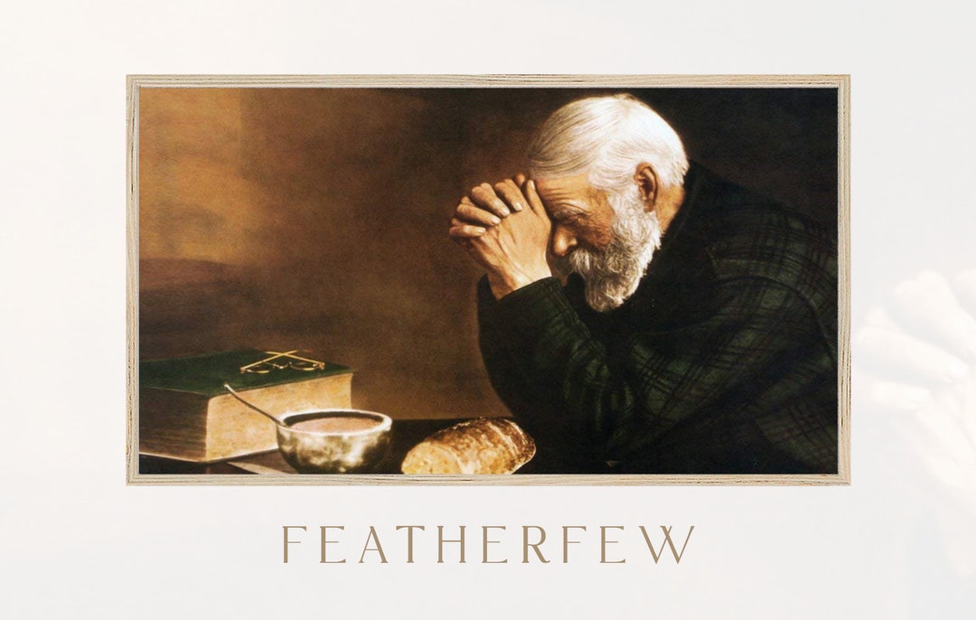 MAN SAYING GRACE Art for Samsung Frame Tv, Tv Wallpaper, Digital ...