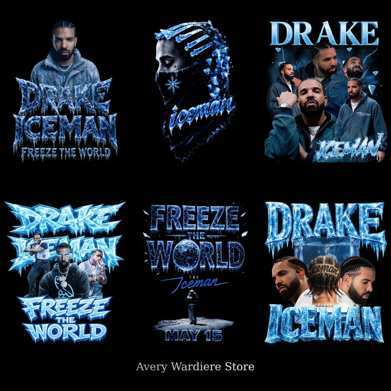 Drake Iceman Album 2026 PNG Design, Vintage Style, Hip Hop Graphic Tee ...