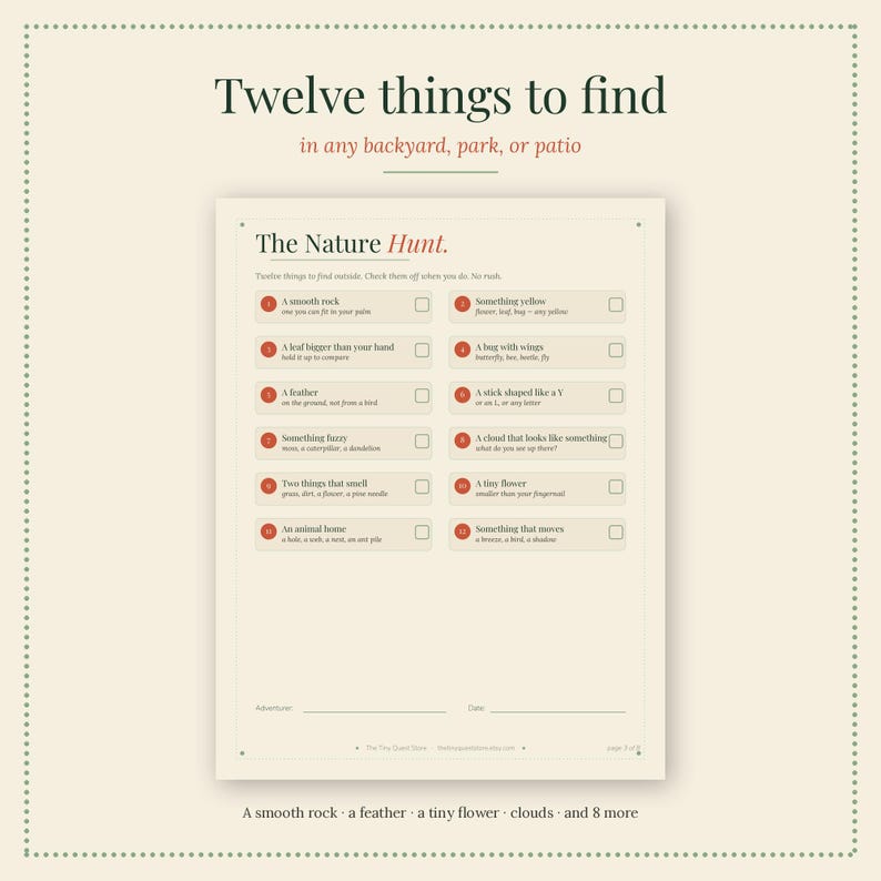 Nature Scavenger Hunt Printable for Kids Ages 3-7 | Backyard Outdoor ...