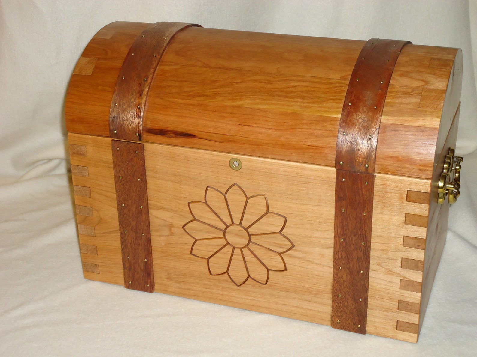 Handmade Maple or Cherry Keepsake Chest With Steam Bent Walnut | Etsy