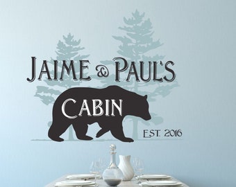 Cabin Life Pattern Wall Decal Custom Vinyl Art Stickers for - Etsy