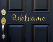 Welcome Door Decal, Welcome Sign, Vinyl Lettering, Welcome Wall Decal ...