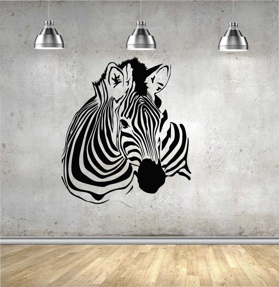 Zebra Wall Decal Zebra Stripe Decal Zebra Decor Zebra Art - Etsy