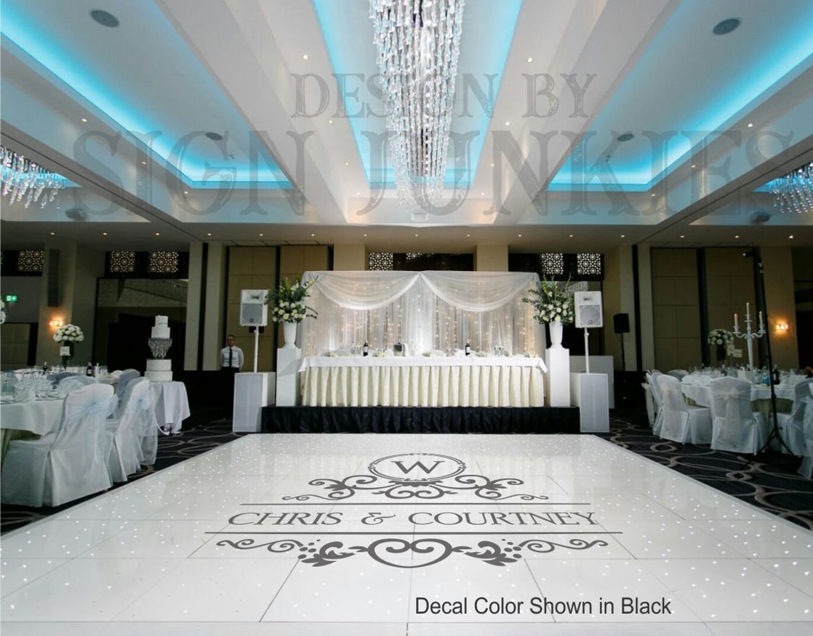 Custom Wedding Dance Floor Decal, Wedding Monogram, Pick Your Size and ...