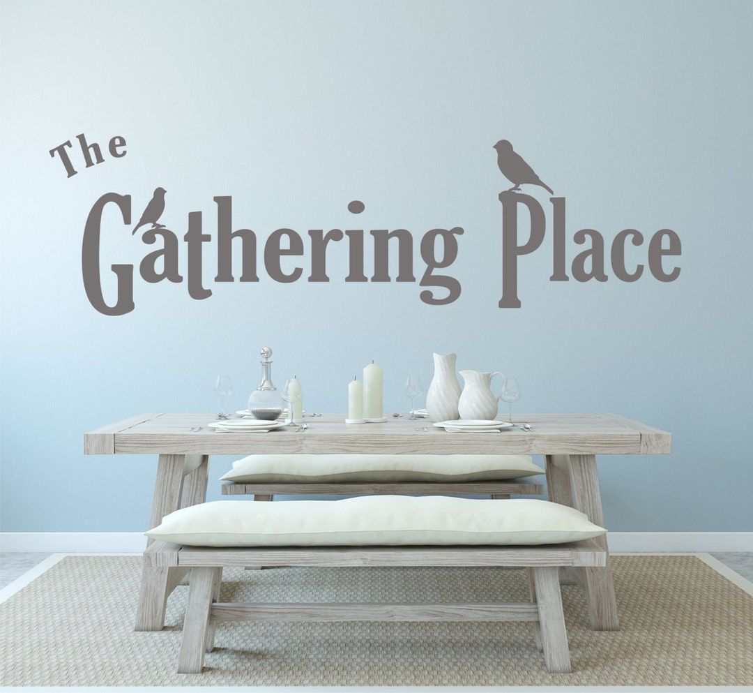 The Gathering Place Decal: Family Room Bird Decor - Etsy