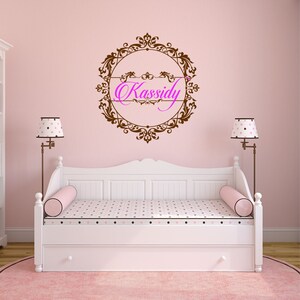 Floral Frame Name Vinyl Wall Decal: Personalized Room Decor - Etsy