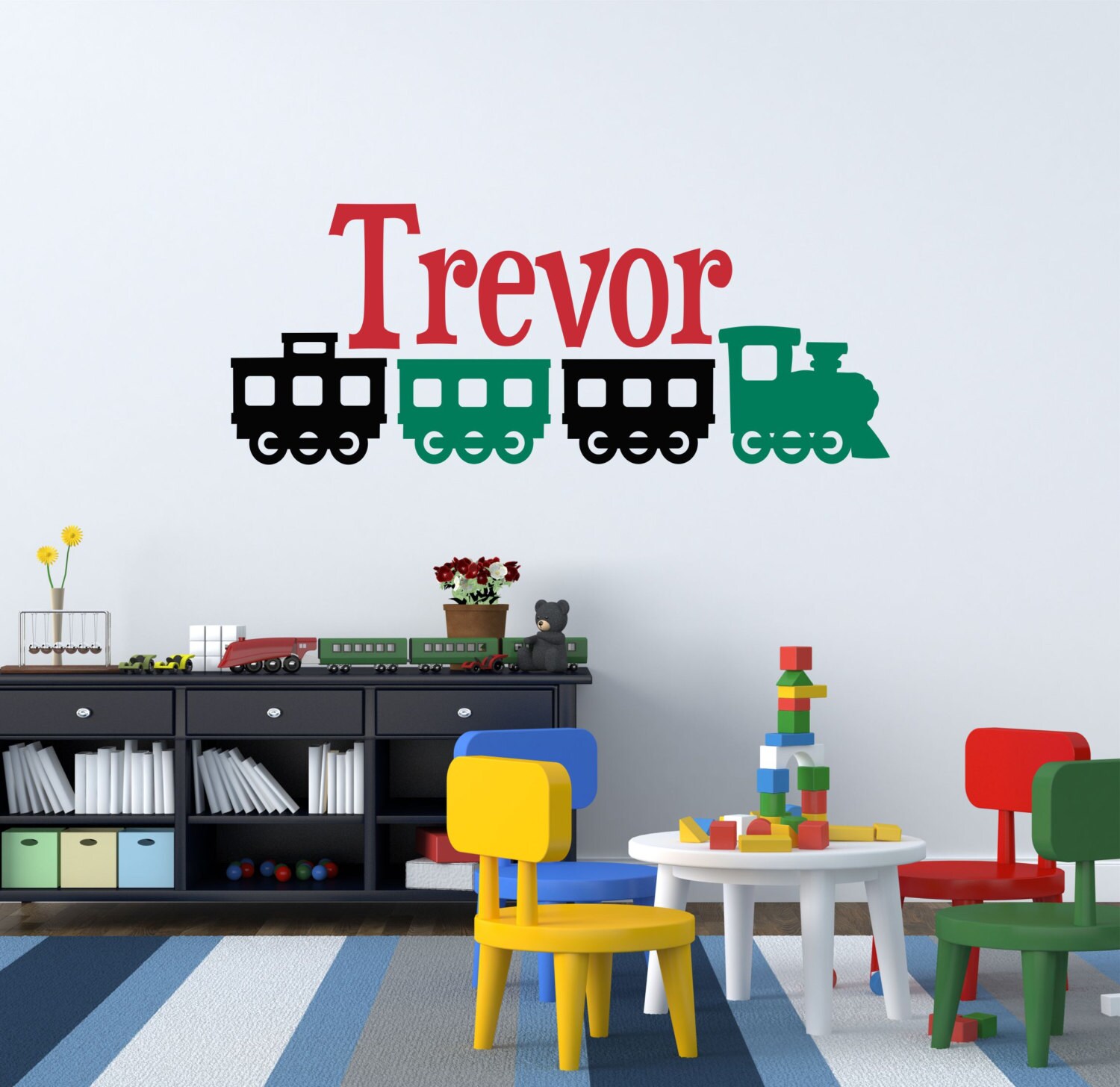 Train Name Decal Train Wall Decal Personalized Train Decal - Etsy