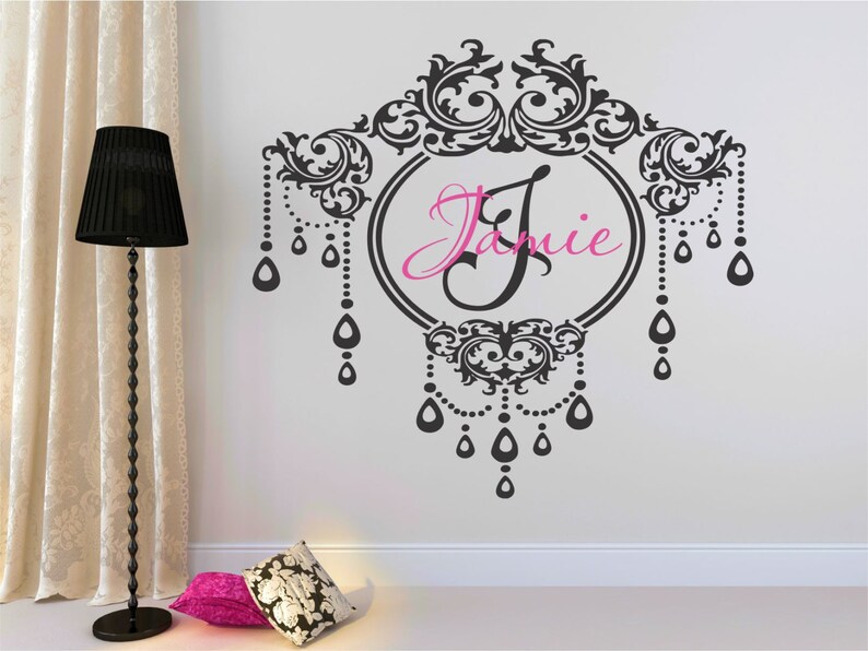 Chandelier Name Decal Fancy Wall Decal Chandelier Decor - Etsy