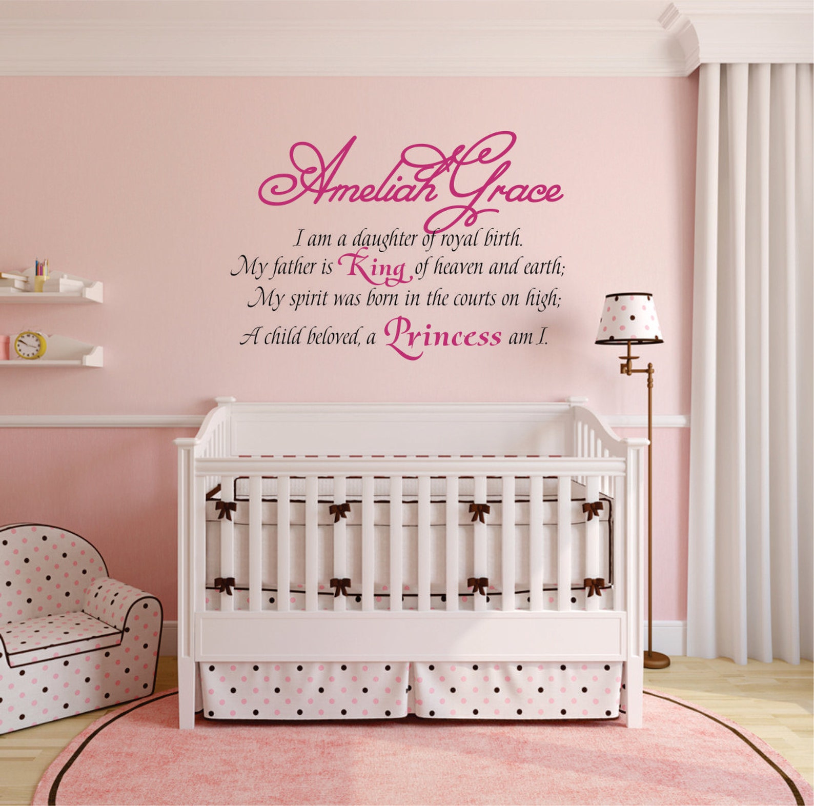 Princess Name Decal Religious Wall Decal Princess Decor - Etsy