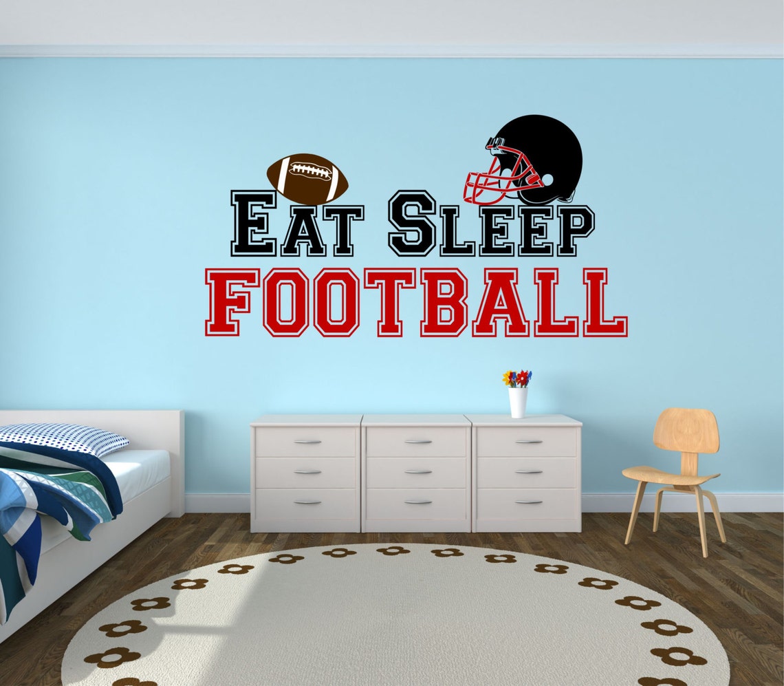 Football Wall Decal Eat Sleep Football Football Wall Decor - Etsy