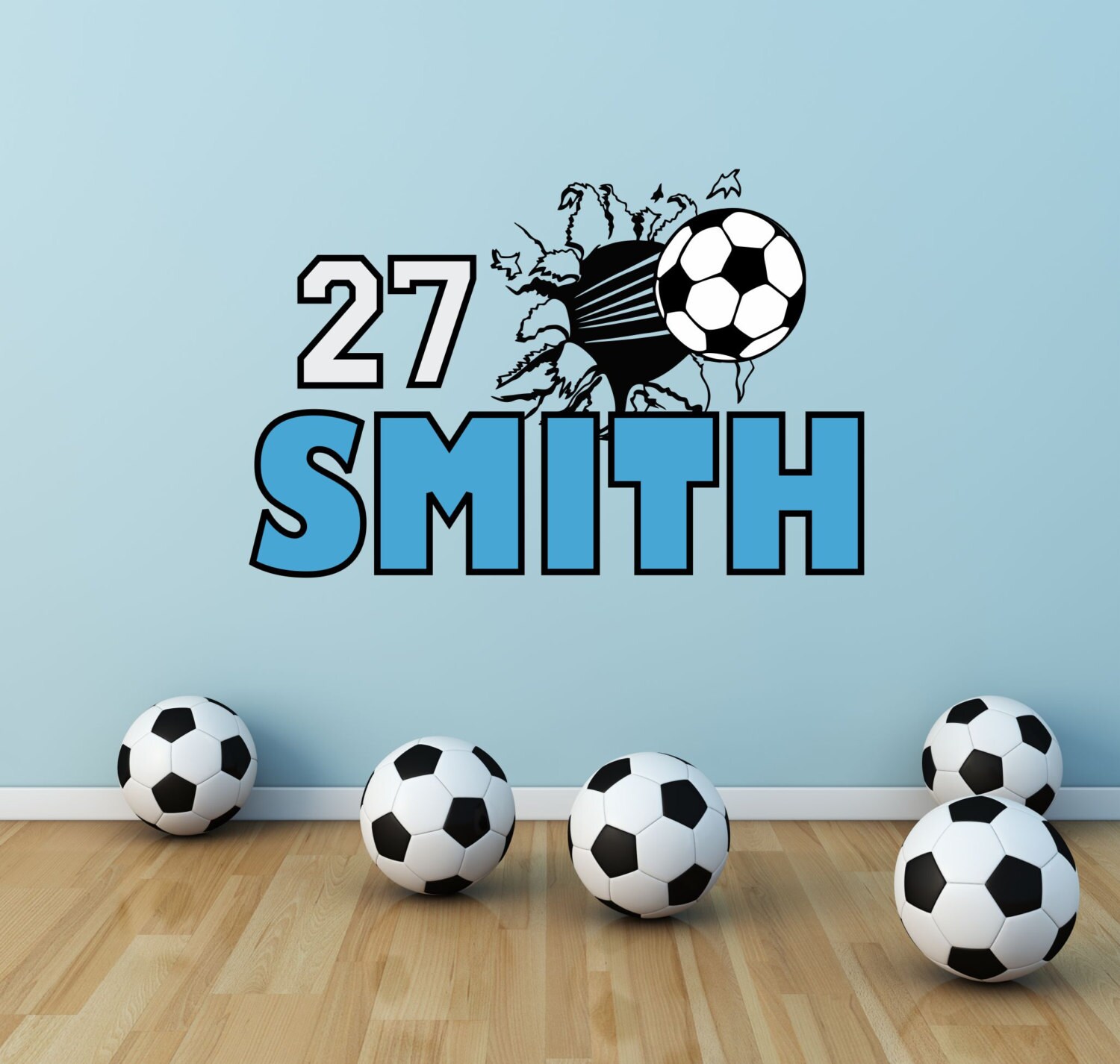 Soccer Wall Decal Soccer Name Decal Soccer Decor Football | Etsy