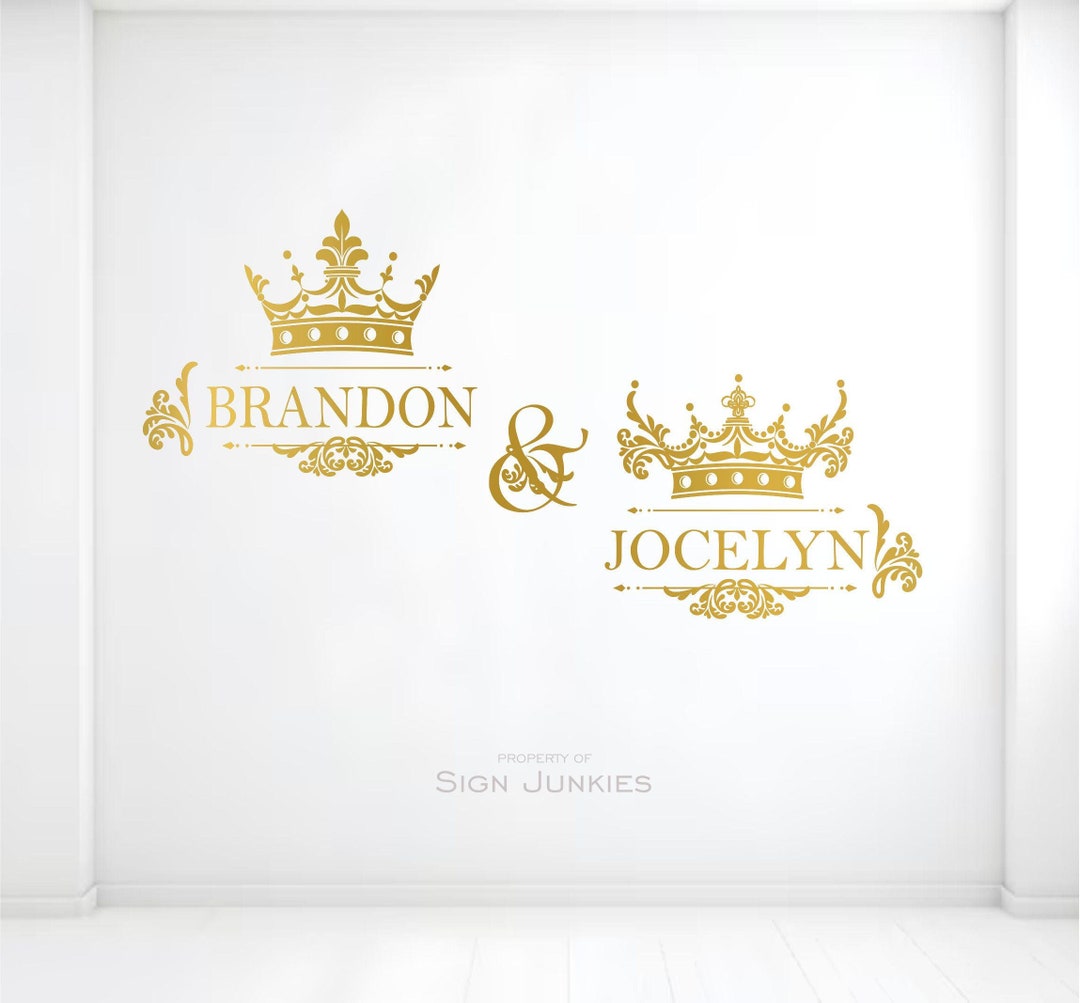 Personalized Wedding Dance Floor Decal: Royal Crown Monogram Sticker - Etsy