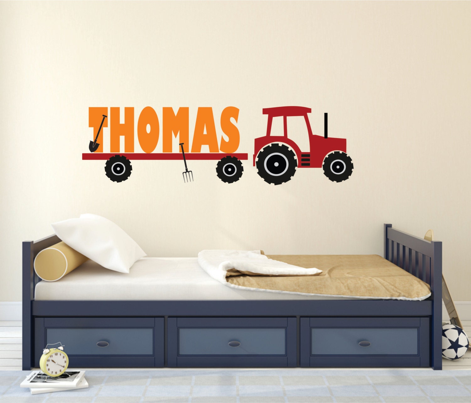 Personalized Name Tractor Wall Decal Tractor Wall Decal | Etsy