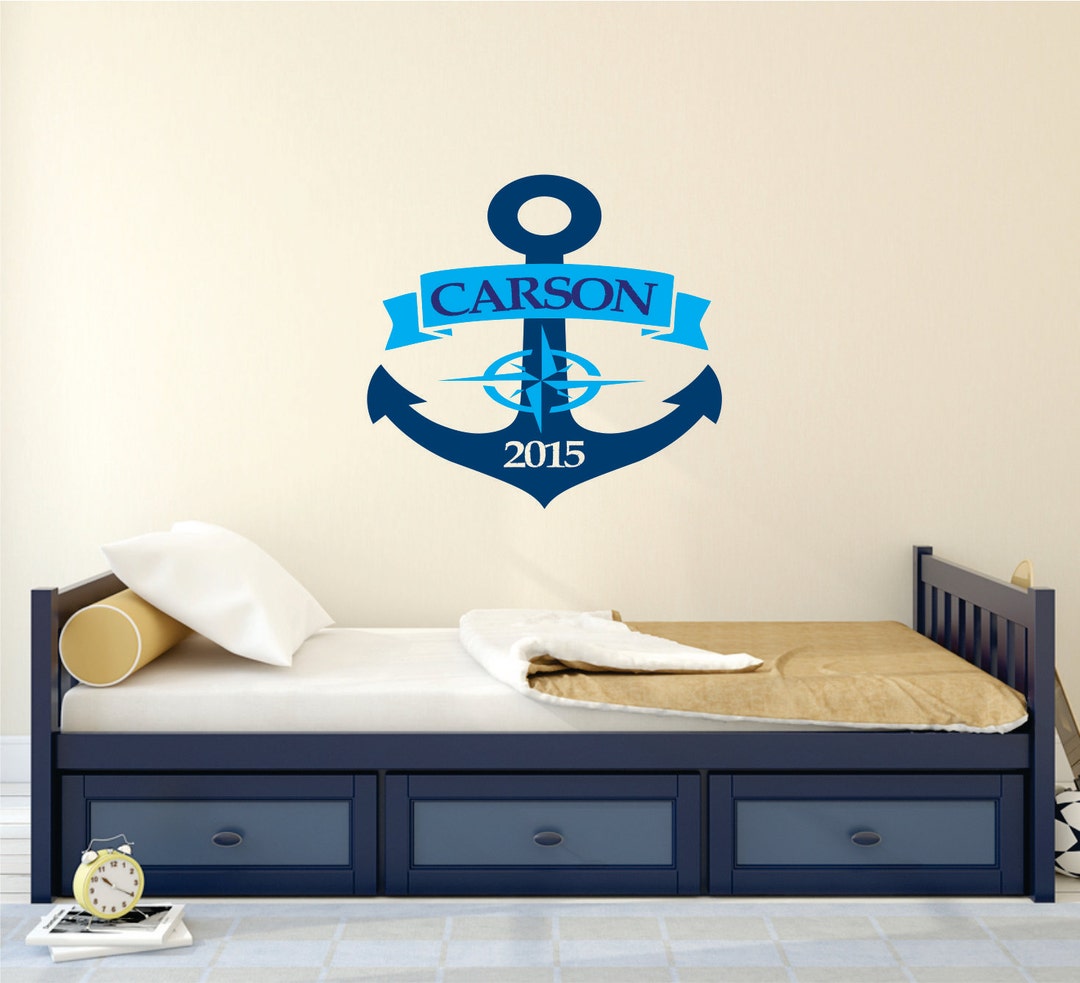 Personalized Nautical Wall Decal Personalized Anchor Wall - Etsy
