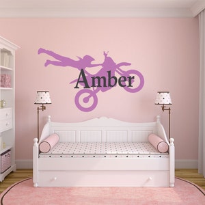 Girl Motocross Wall Decal, Dirt Bike Wall Decal, Motocross, Dirt Bike ...