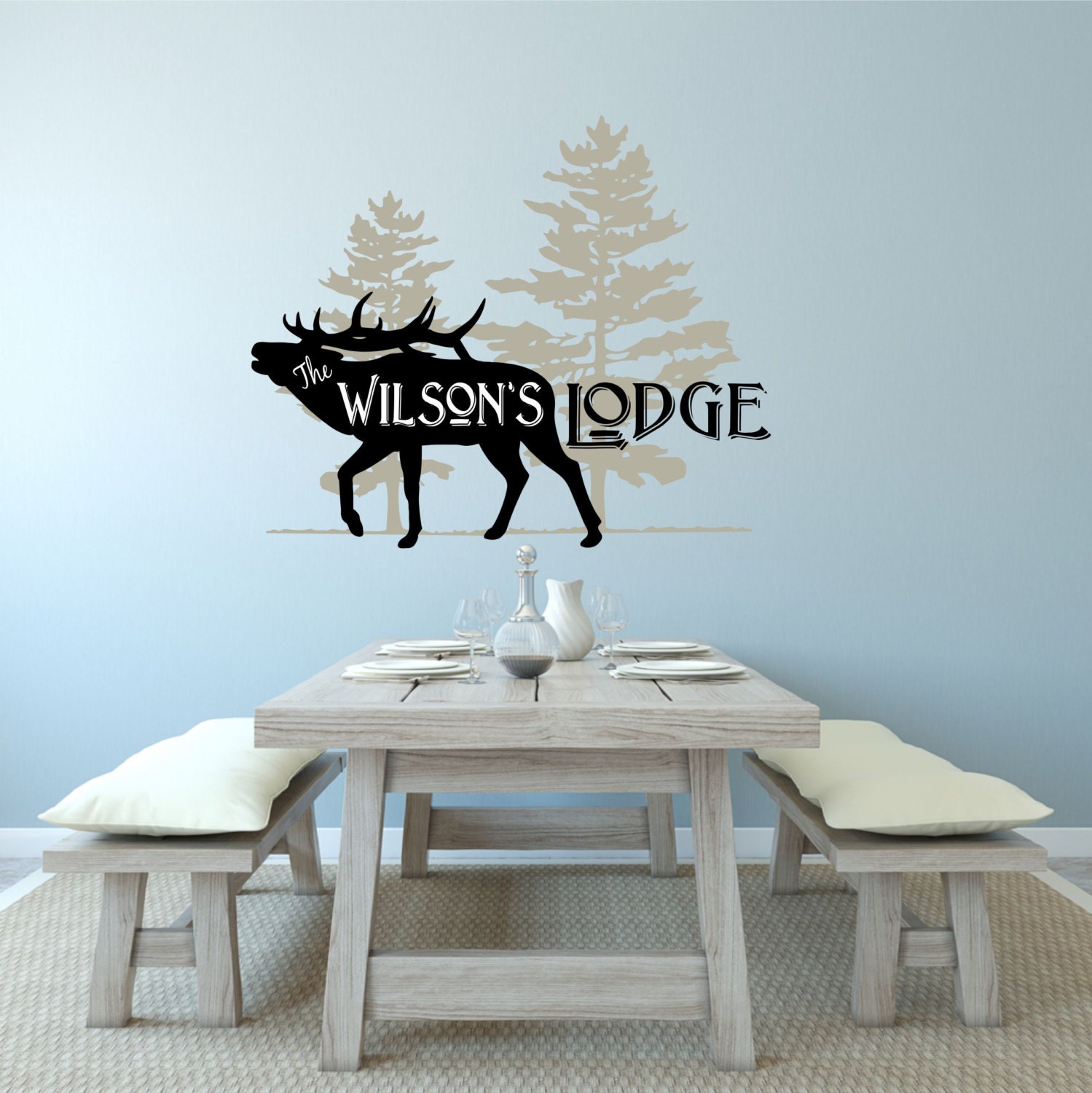 Cabin Wall Decal Cabin Decor Lodge Decor Personalized Lodge - Etsy