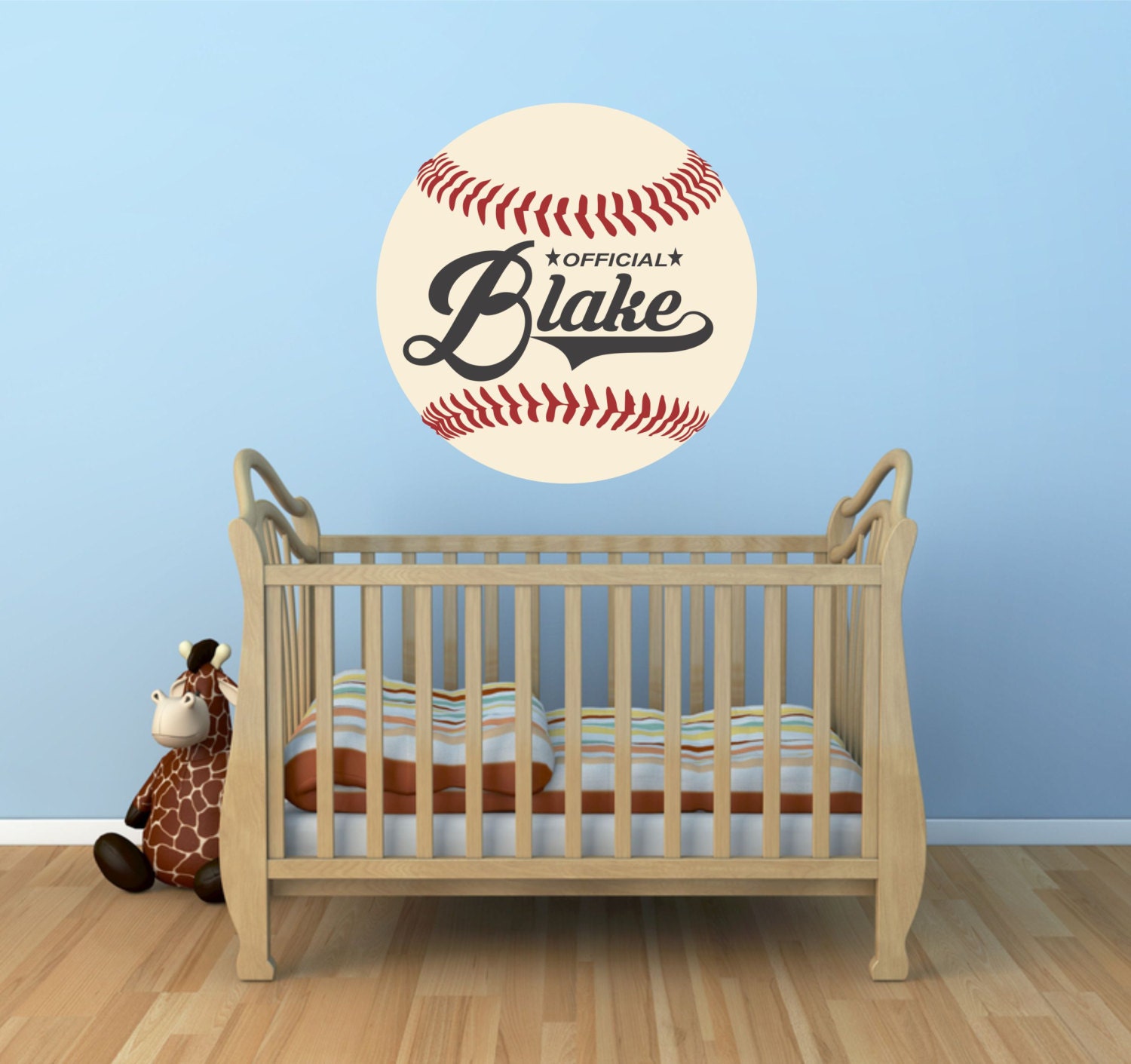Baseball Wall Decal Personalized Name Baseball Wall Decal - Etsy