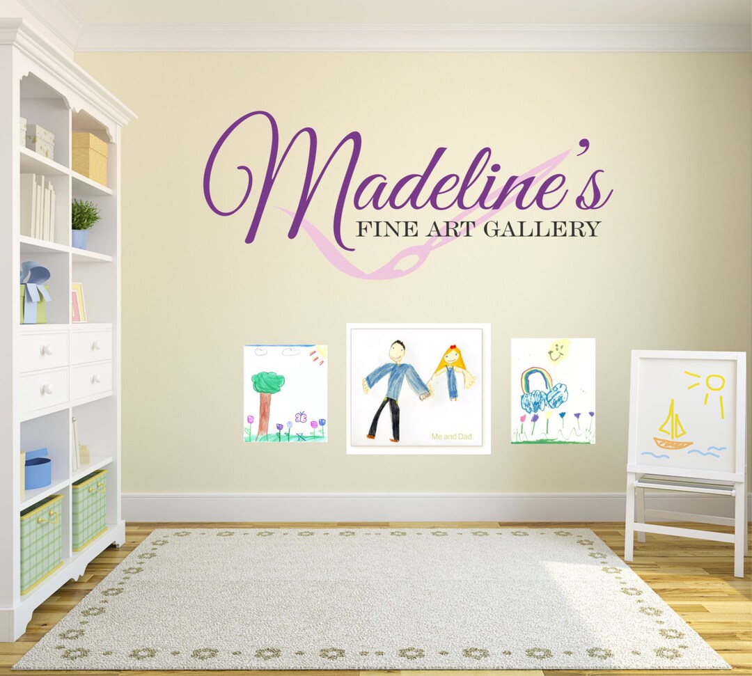 Personalized Fine Art Gallery Decal, Nursery Wall Decal, Playroom Wall ...