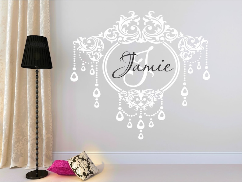 Chandelier Name Decal Fancy Wall Decal Chandelier Decor - Etsy