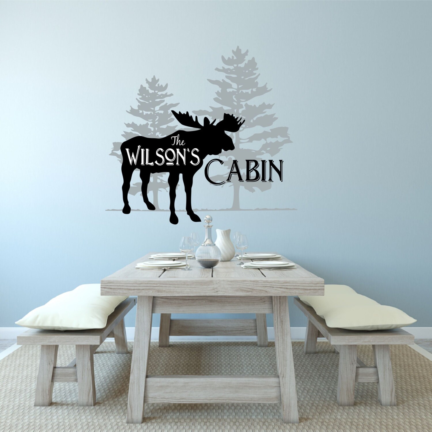 Personalized Cabin Decal Family Cabin Wall Decal Cabin - Etsy